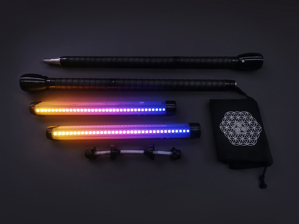 LED Nunchaku 36, programmable and glow - LED glow props for flow arts ...