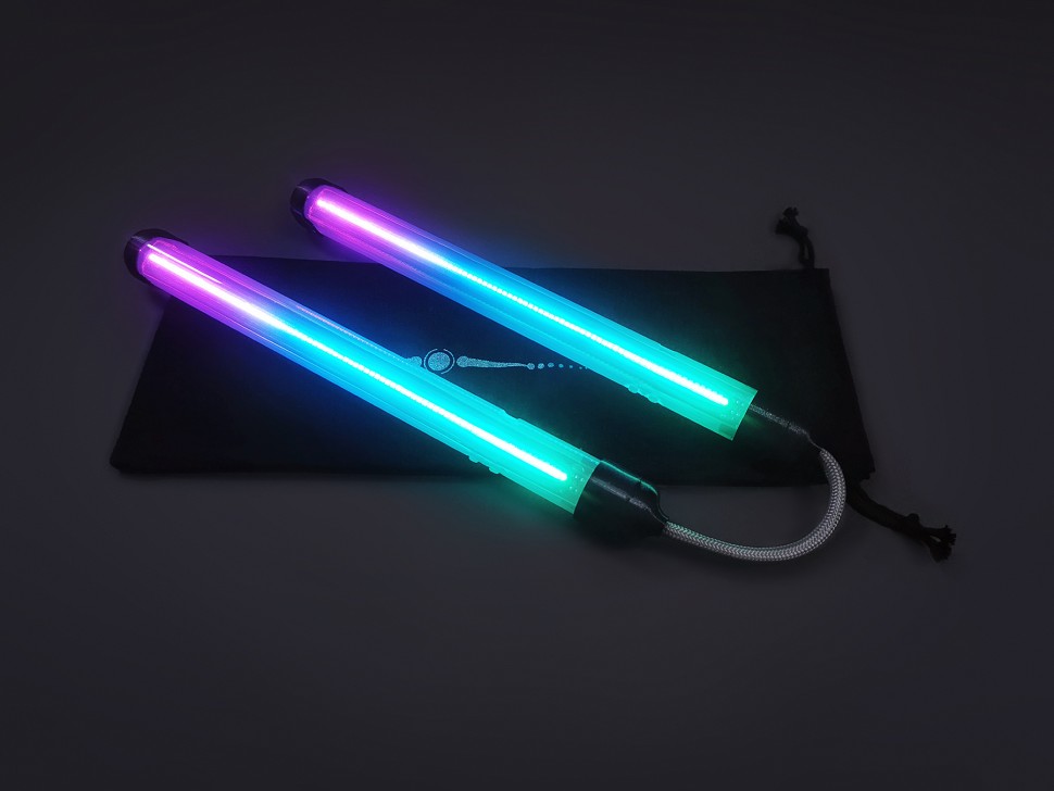LED Nunchaku 80HD, programmable and glow - LED glow props for flow arts ...