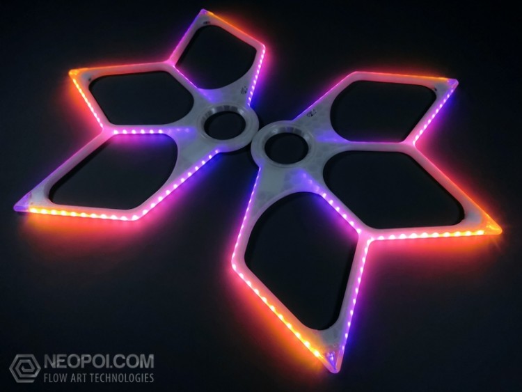 Crystal Fans FX - LED glow props for flow arts, performances and festivals