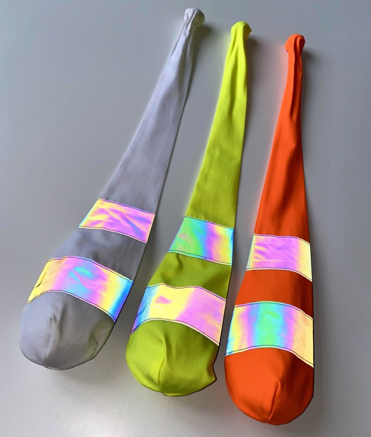 SOCK POI WITH RAINBOW REFLECTIVE TAPE - LED glow props for flow arts ...