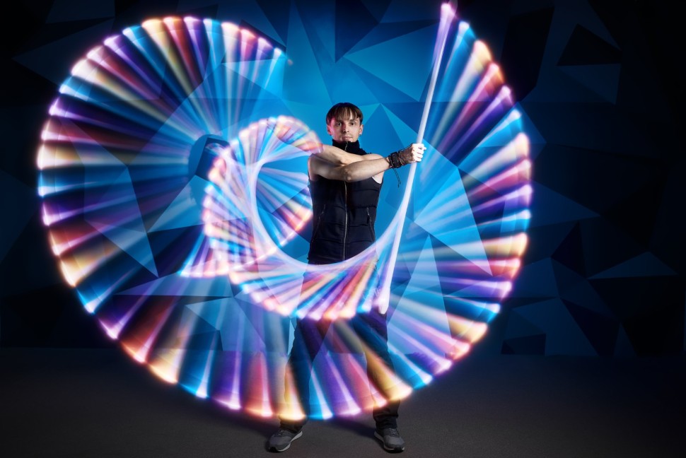 Glow Spinning Staff LED POI Staffs S-Shape With 241 Color Light Modes ...