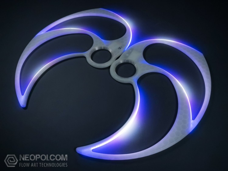 PolyFans - Spiral Fans - LED glow props for flow arts, performances and ...